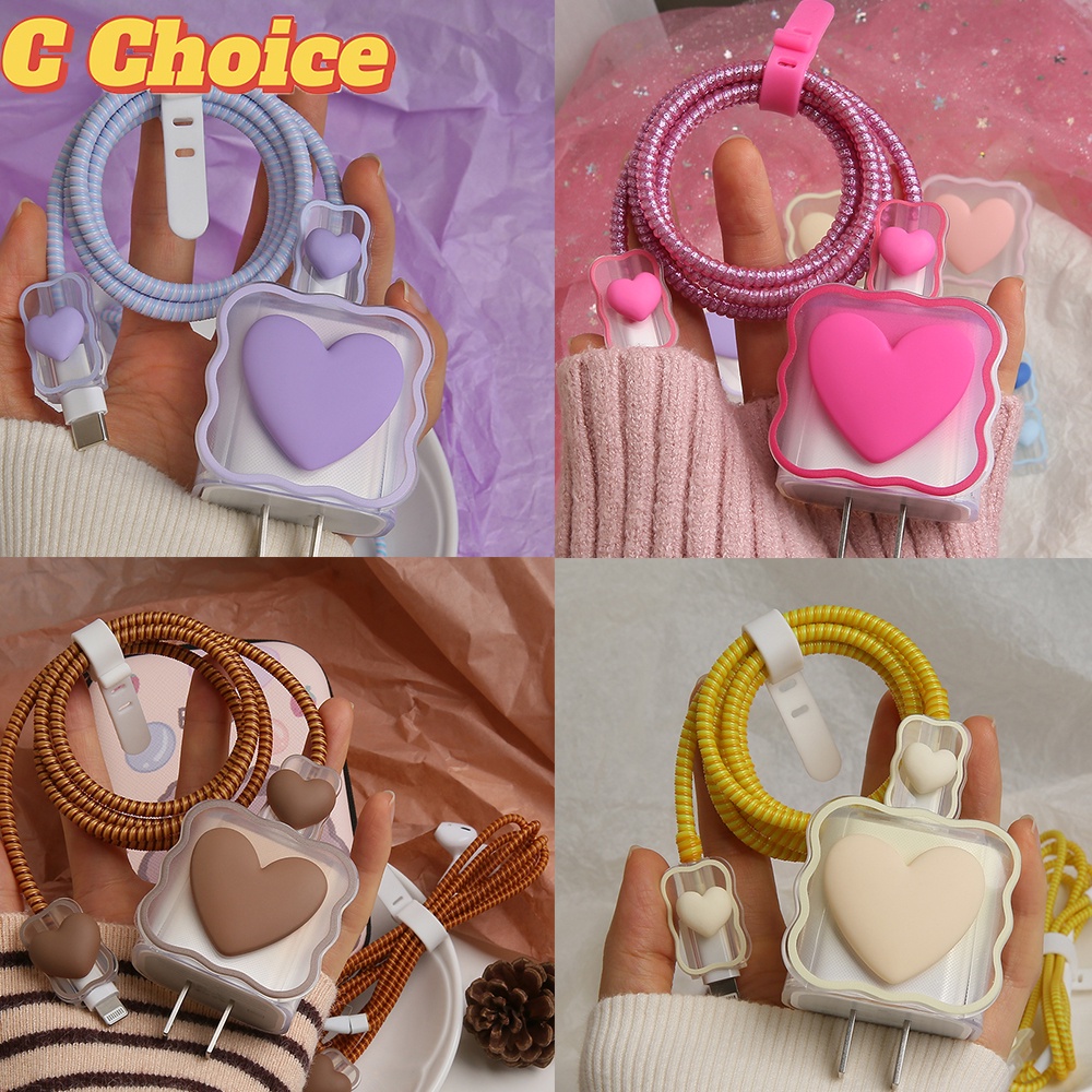 INS Love Wave Pattern Compatible for iPhone Charger Protector Cover 18w ...