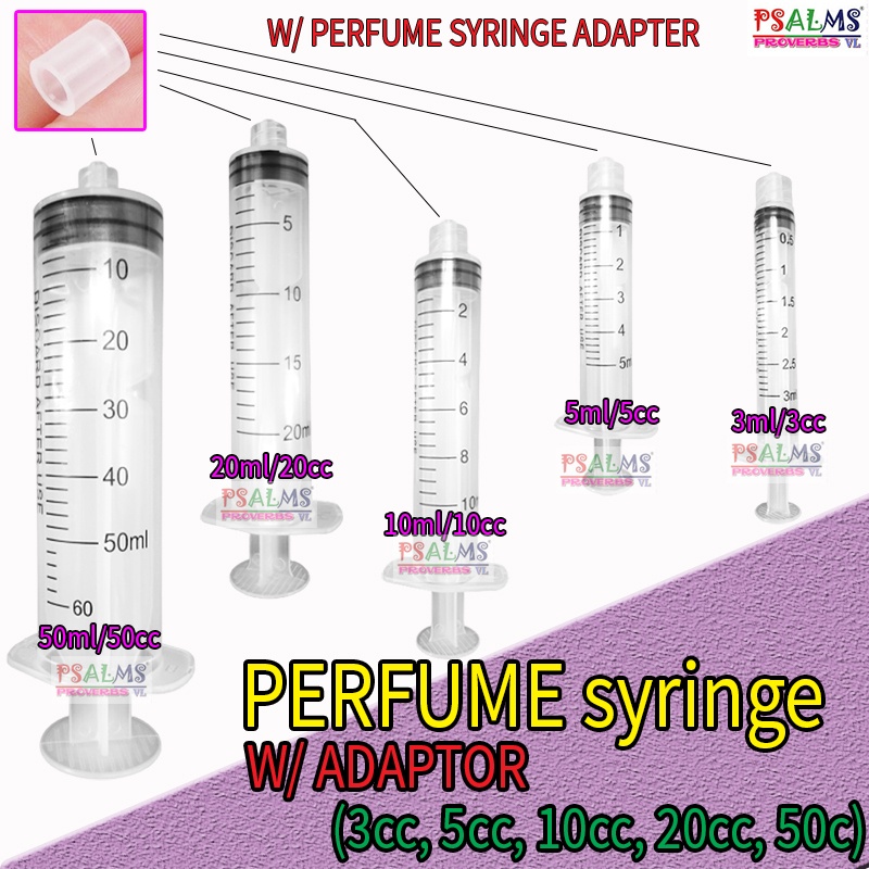 Perfume Dispensing Syringe with Adapter (3ml, 5ml, 10ml, 20ml and 50ml) per piece | Shopee ...