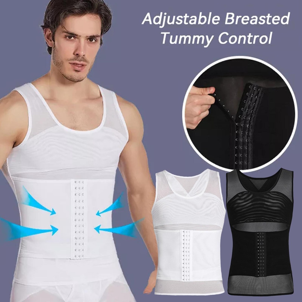 Men Shapewear Boobs Gynecomastia Slimming Waist Trainers Binder Posture ...