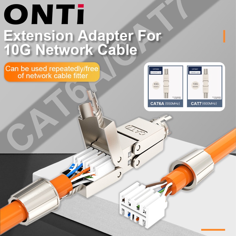 ONTi Cat6 Cat7 Cable Extender Junction Adapter Connection Box RJ45 Lan ...