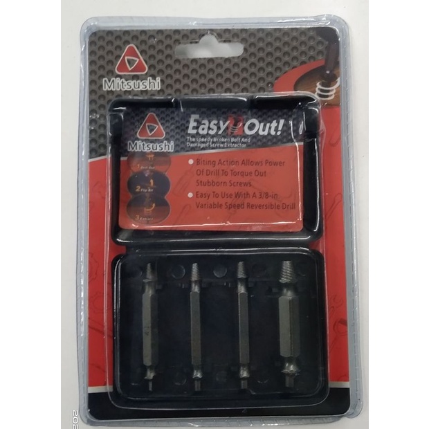 Mitsushi Screw Extractor Set Damaged Screw Remover Set Easy Out Drill ...