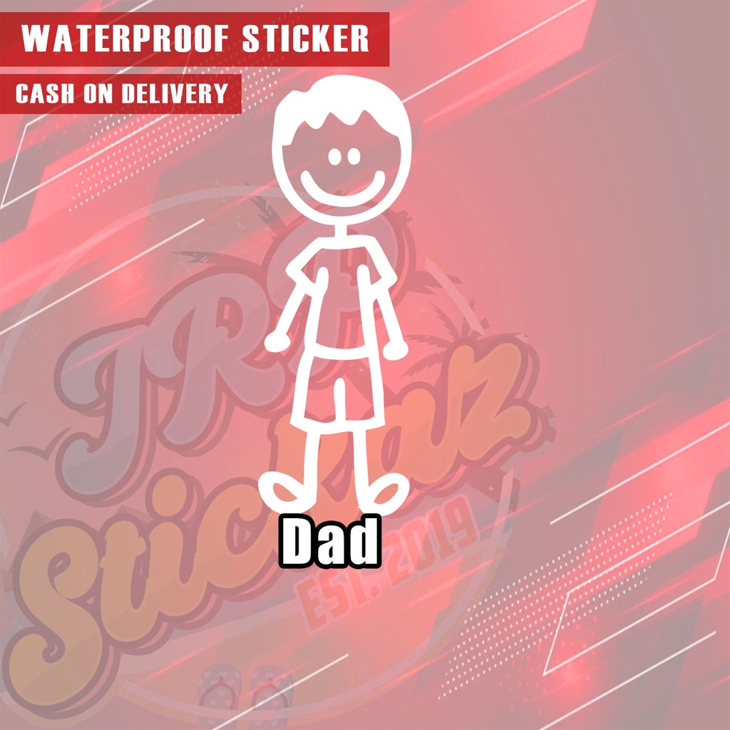 Personalized Family Stick Figure with Name Sticker | Shopee Philippines