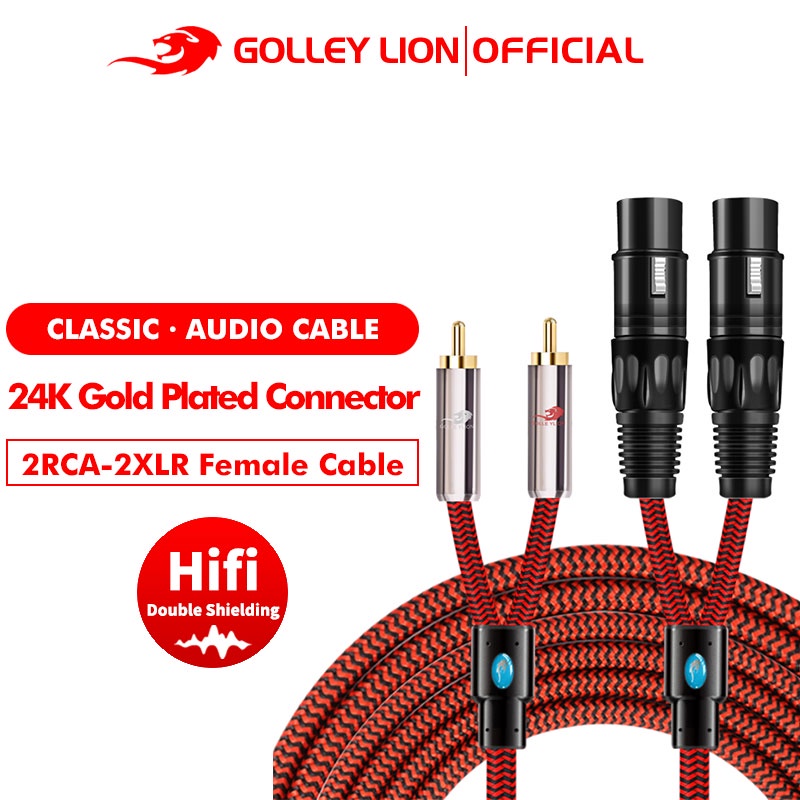 GOLLEY LION Dual RCA Male to 2 XLR Female Jack Audio Cable for Mixer ...