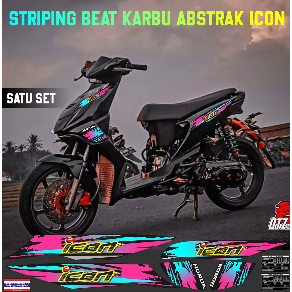 Striping The Latest Variation Of BEAT Carburetor ICON SIMPLE Sticker ...