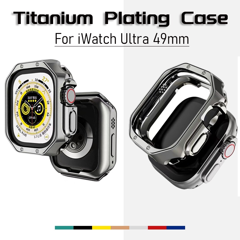 Titanium TPU Plating Case Cover for Apple Watch Ultra 49mm 45mm 41mm ...