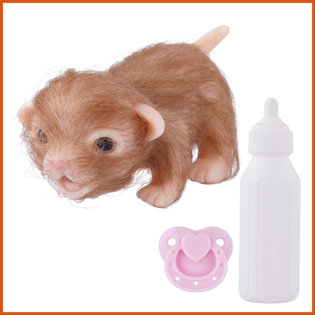 Kitten Simulated Toy Full Body Silicone Cat Doll Soft Touch Cute Cat ...
