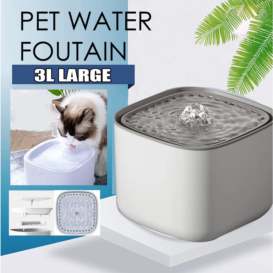 3L Pet Water Fountain For Dog Cat Water Dispenser Pet Drinking Fountain ...