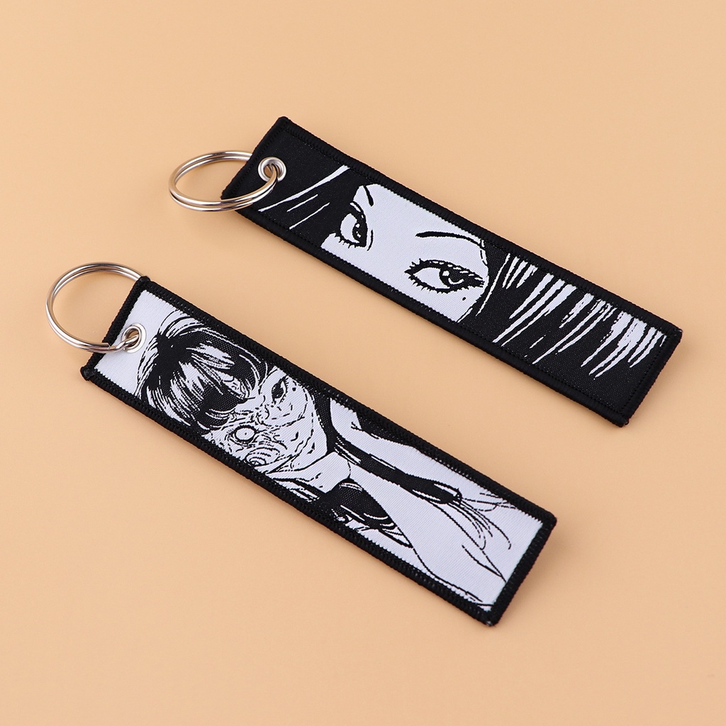 Junji Ito Embroidered Keys Tag Keychains for Women Keyring Japanese ...