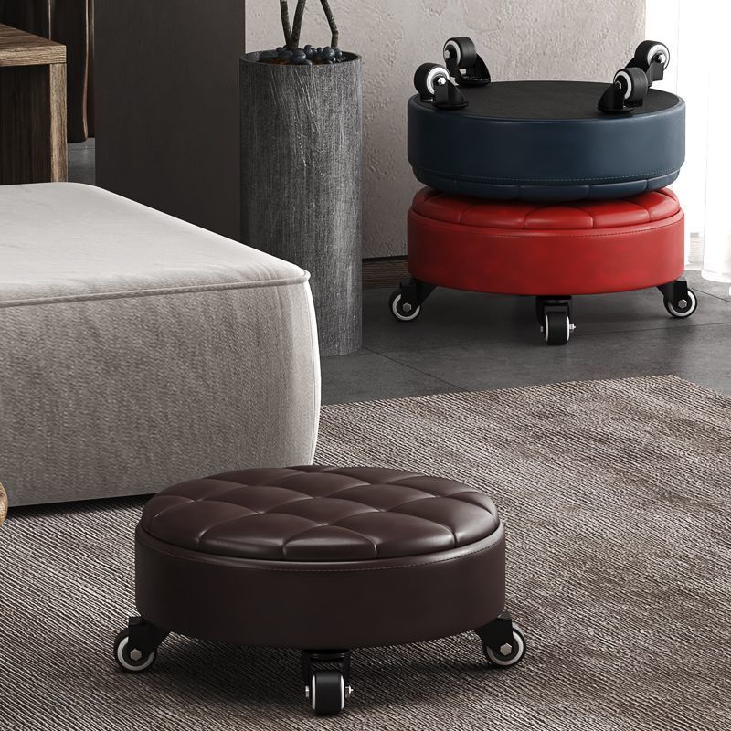 Wheeled Low Stool Wipe Floor Stool Removable Shoe Changing Stool ...
