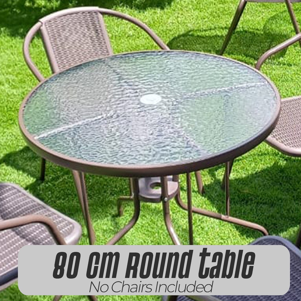 80CM Courtyard Woven Plastic Rattan Design Outdoor table | Shopee ...