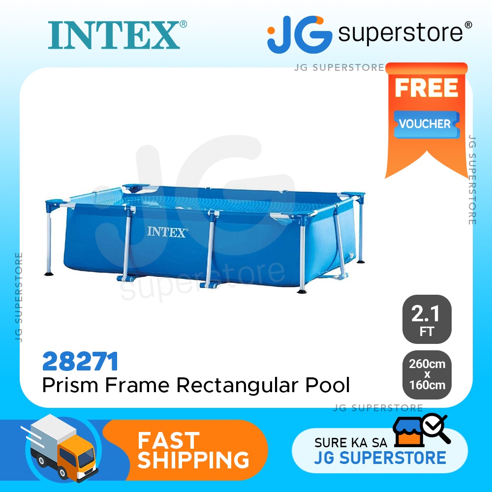 Intex 28271 Prism 2.60M x 1.60M x 65CM Rectangular Frame Backyard ...