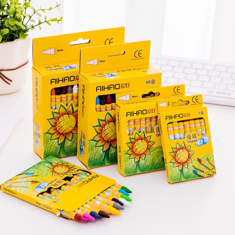 Aihao Sunflower Crayon Box 8 / 12 / 24 Color For Kids To Practice ...