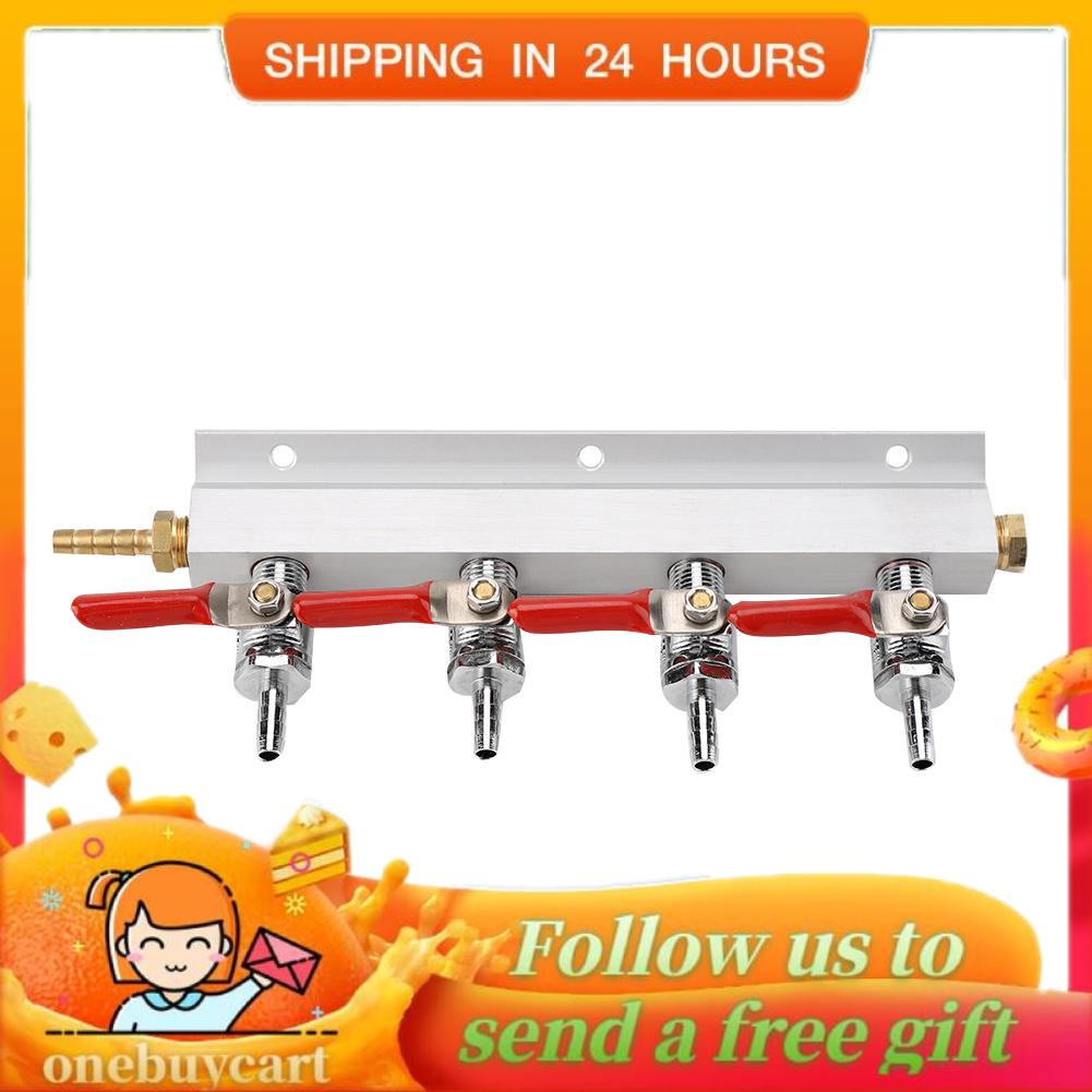 Onebuycart Muti-way Home Co2 Gas Manifold Distribution Splitter Beer 4 ...