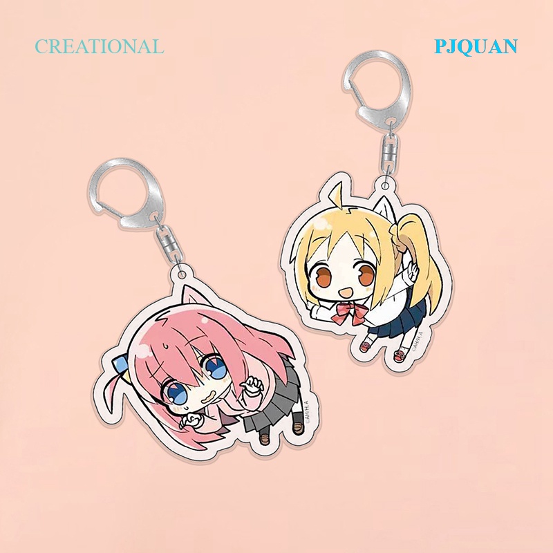 PJQUAN Anime KeyChain Men BOCCHI THE ROCK KeyChains Women Acrylic Car ...