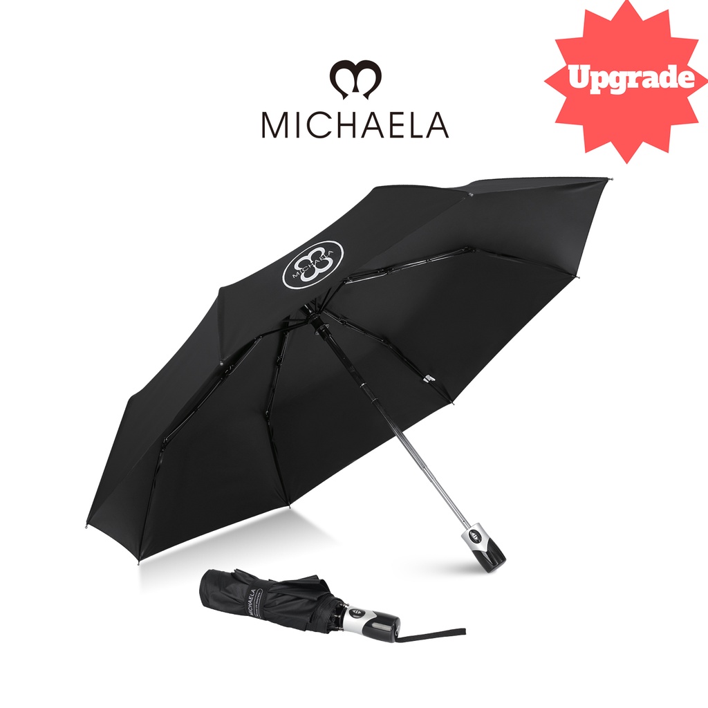 MICHAELA Safe Lock Automatic Umbrella UPF 50 Windproof for Heavy Rain ...