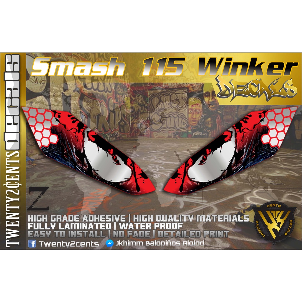 Suzuki Smash 115 winker eye Transparent High-Quality Decal Stickerst ...
