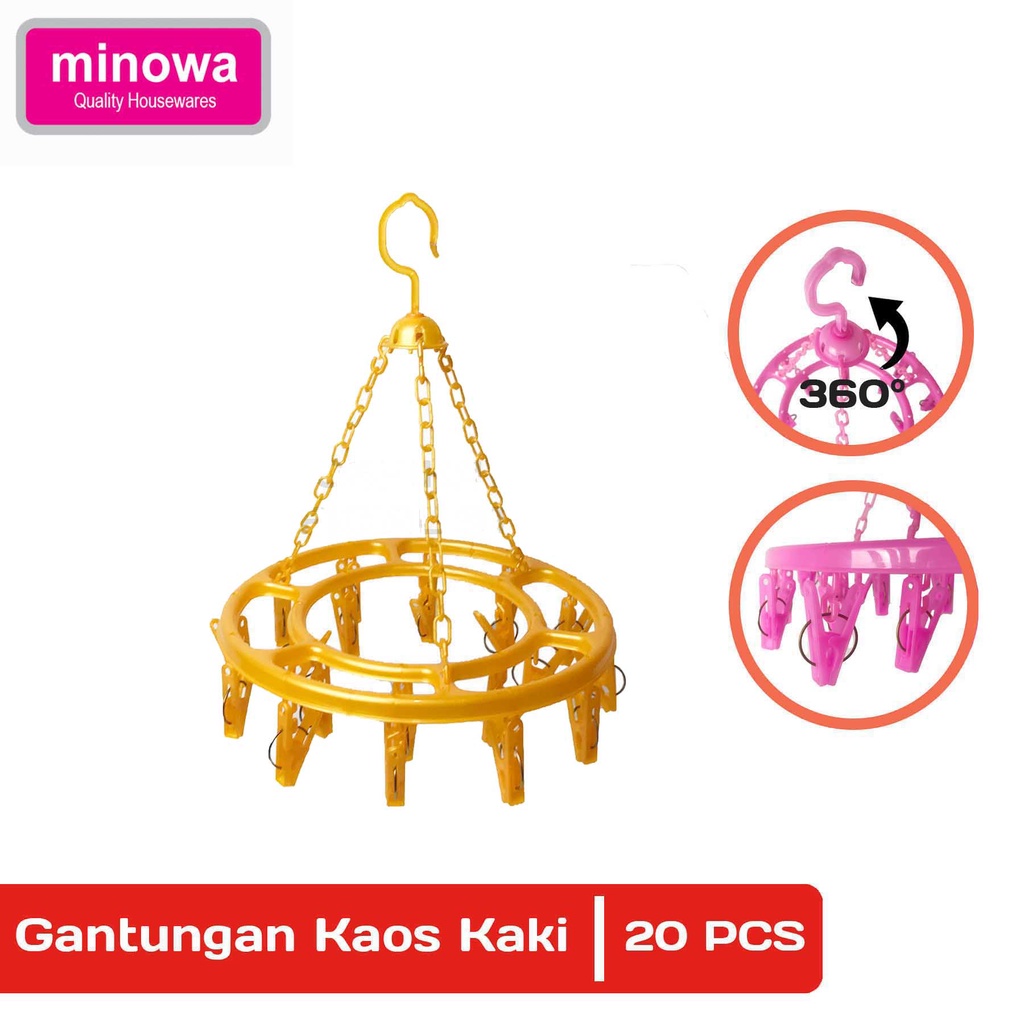 GANTUNGAN Minowa Socks Hanger Panties Clothespin 20 Clips ...