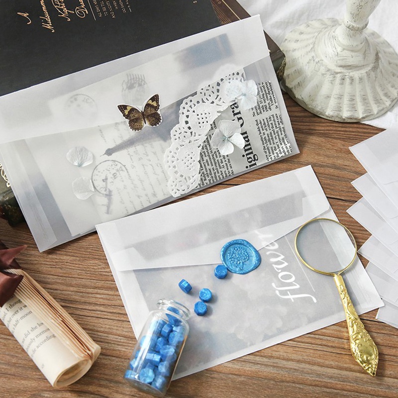 Concise Matte Translucent Sulfuric Acid Paper Envelope Decorable DIY ...