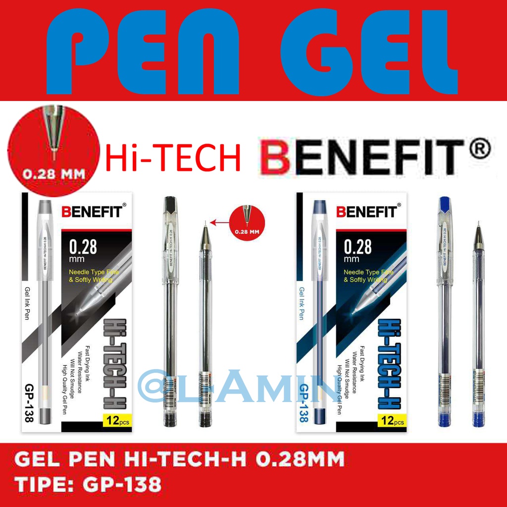 Hi-Tech Pen 0.28mm "BENEFIT" (1 Dozen) | Shopee Philippines