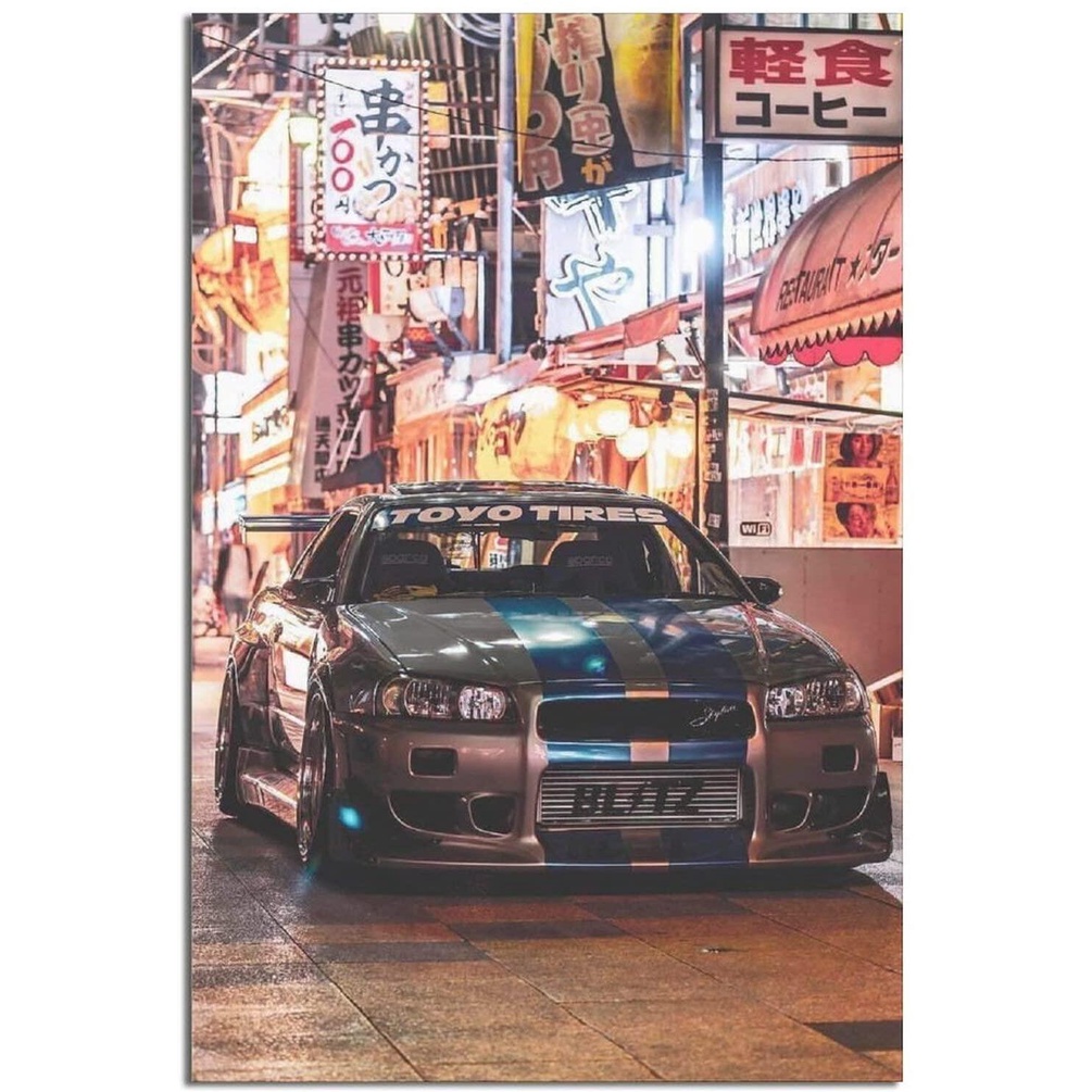 Japan JDM Car Poster Skyline R Canvas Art Poster Picture Modern Office ...