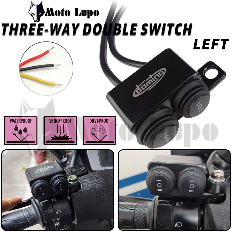 Domino Dual 3ways Switch TRI Switch Mirror Mount Waterproof Universal ...