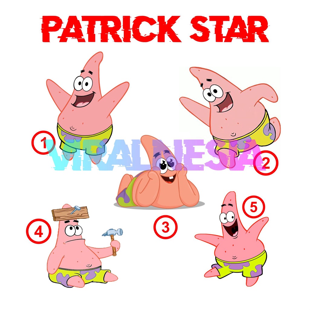 Patrick Star Spongebob Iron Screen Printing - Viralnesia | Shopee ...