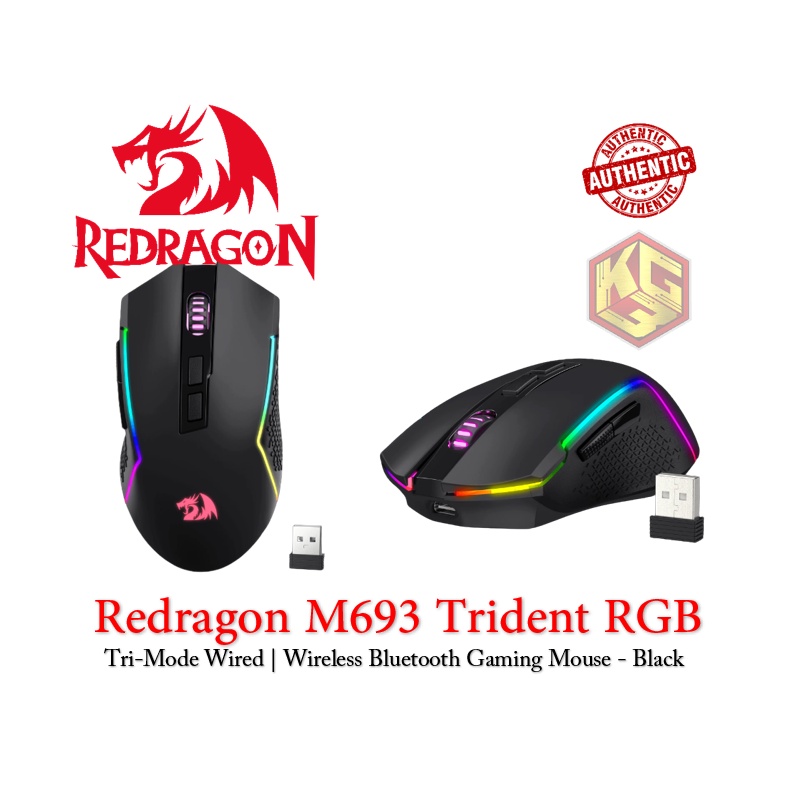 Redragon M693 Trident RGB Tri-Mode Wired | Wireless Bluetooth Gaming Mouse - Black | Shopee ...