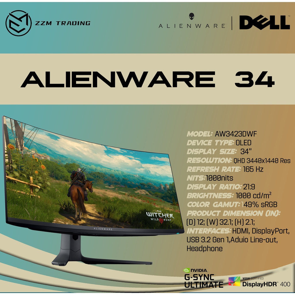 ALIENWARE 34/27 CURVED AND NONE-CURVE OLED GAMING MONITOR AW3423DWF ...