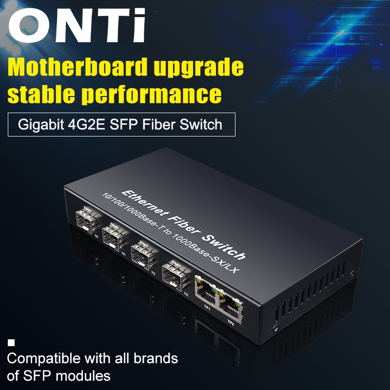 Onti Gigabit SFP Optical Fiber Switch 1,000Mbps Optical Fiber Media ...