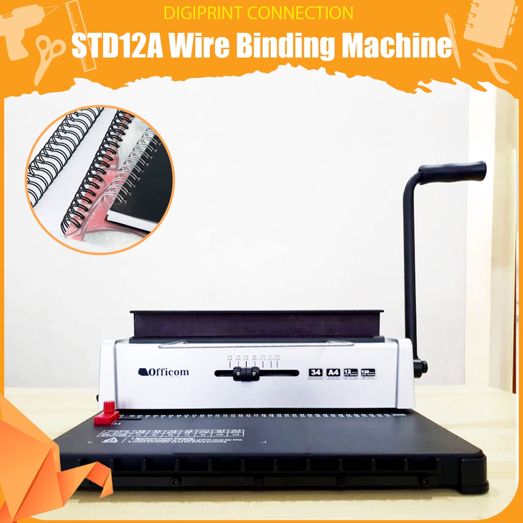 Officom Wire Binding Machine STD12A A4 Size 34 Hole Punched Sheets ...