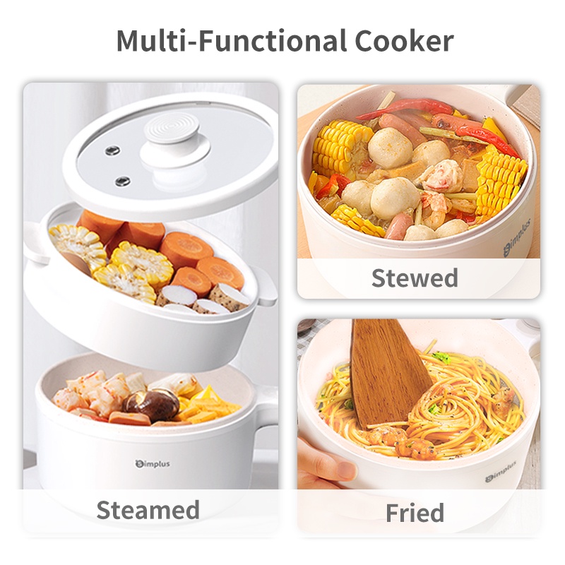 Simplus Electric Cooker with Steamer Multi-Functional Non-Stick Inner ...