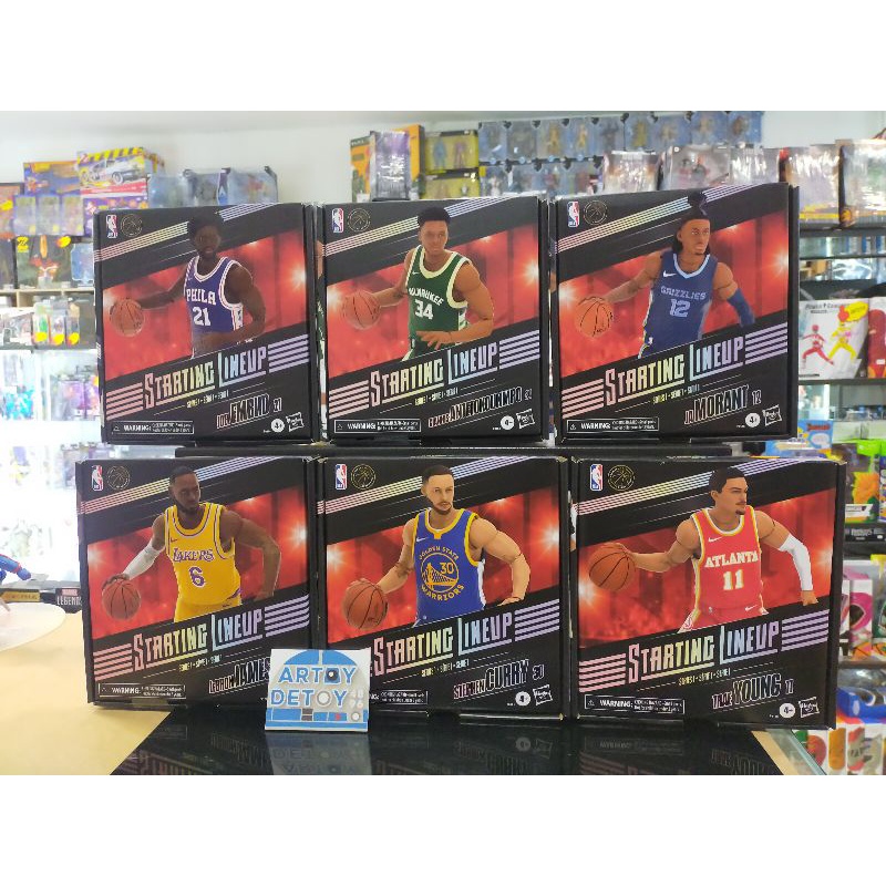Hasbro NBA Basketball Starting Lineup Series 1 • LeBron James • Stephen ...