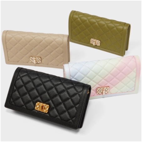 Ladies Fashion Classic Diamond Chain Messenger Bag Long Wallet With Box ...