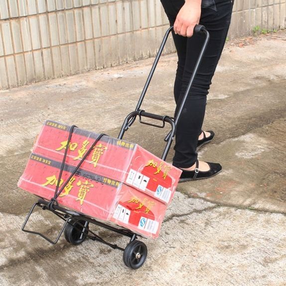 Small Hand Buggy Small Trailer Folding Lever Luggage Trolley Portable ...