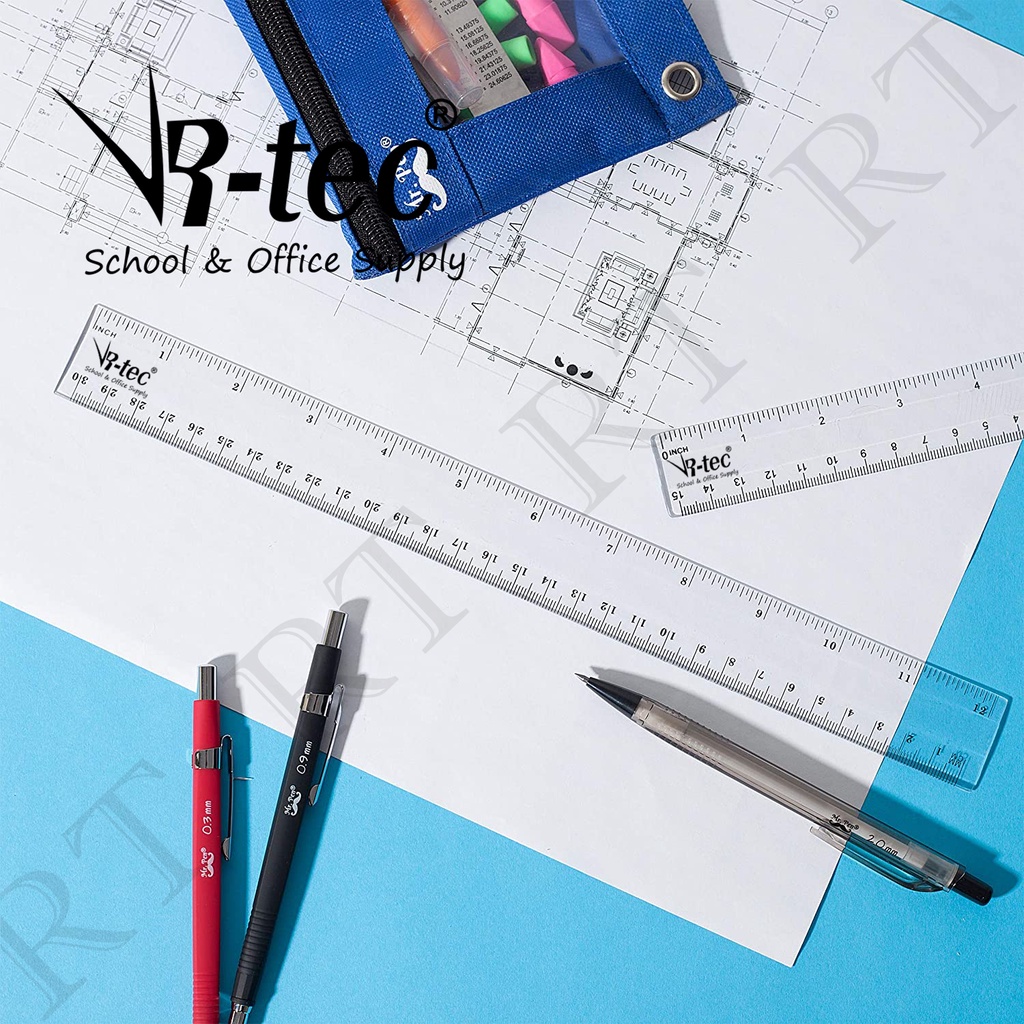 RETC Transparent Wholesale Ruler plastic Flexible Ruler 12 inches Study ...