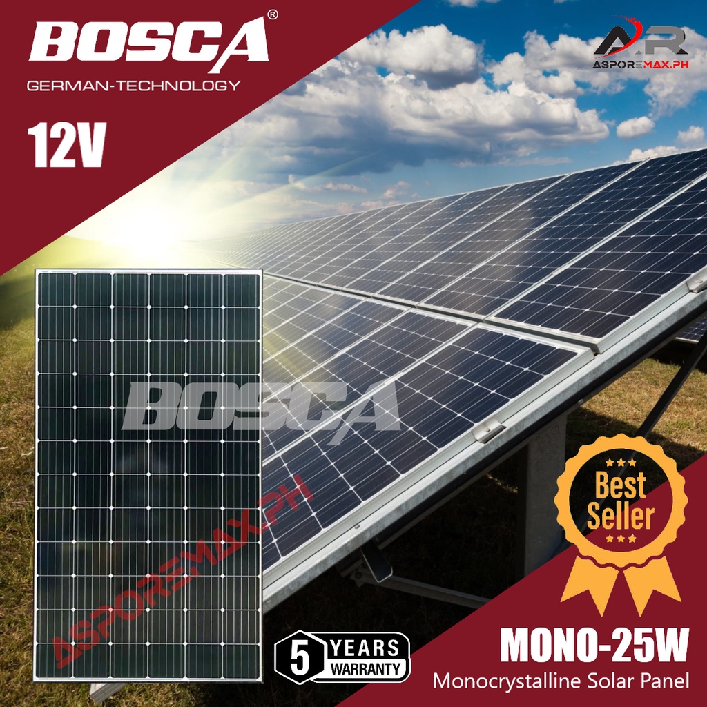 BOSCA 5 year warranty 10w 25w Monocrystalline New Solar Panel with ...