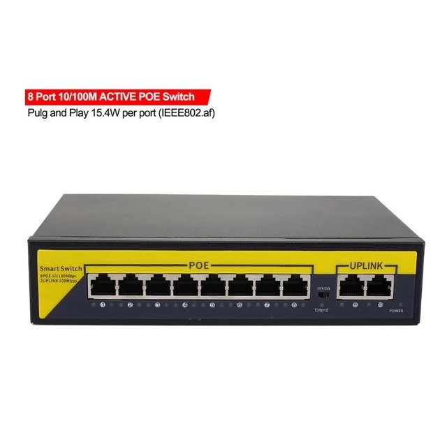 POE Switch 4+2 / 8+2 Ports 10/100Mbps Ethernet 48V POE Network Switch ...