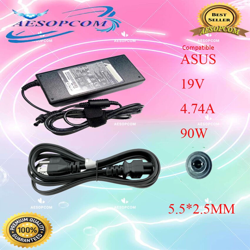 Laptop Charger Adapter for asus 19V 4.74A 90W (Black) | Shopee Philippines