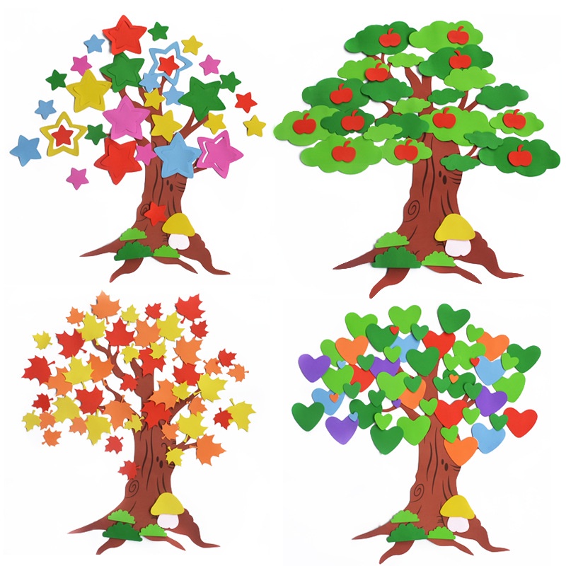 eva foamTrees Craft pokok Wall Decoration Kindergarten Layout Kartun ...