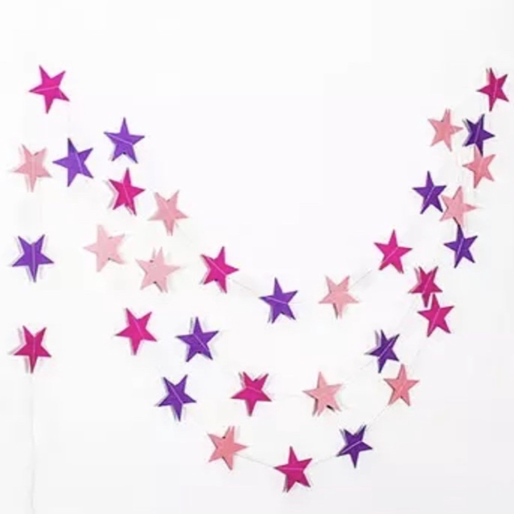 Heart & Star Shape Banner Decorations Backdrop (32 pcs) Party Backdrop ...