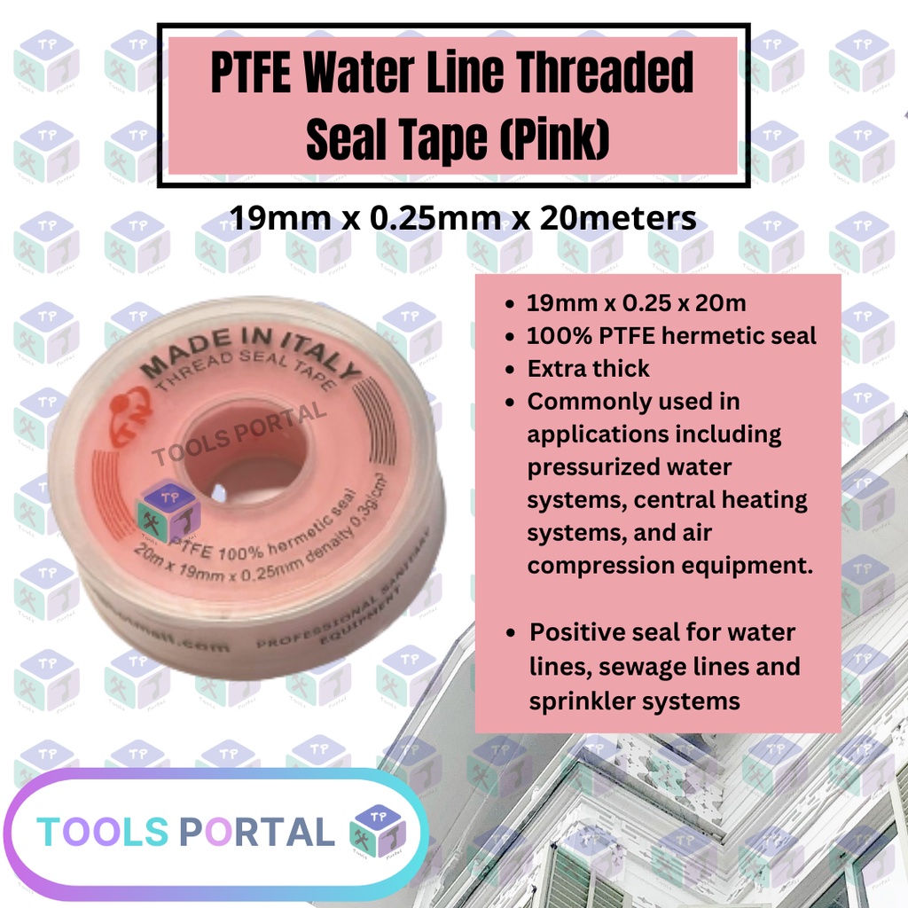 (SOLD PER PIECE) PTFE Water Line Thread Seal Tape 19mm x 0.25mm x 20m ...