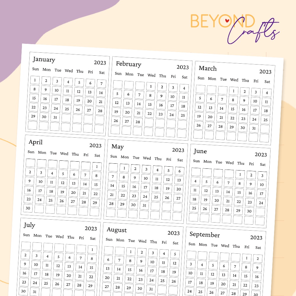 2023 Mini Monthly Calendar Stickers Journal | Shopee Philippines