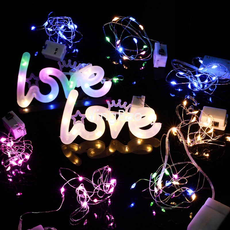 1/3 Modes Led Christmas Light Love Lampu Raya LED Fairy String ...