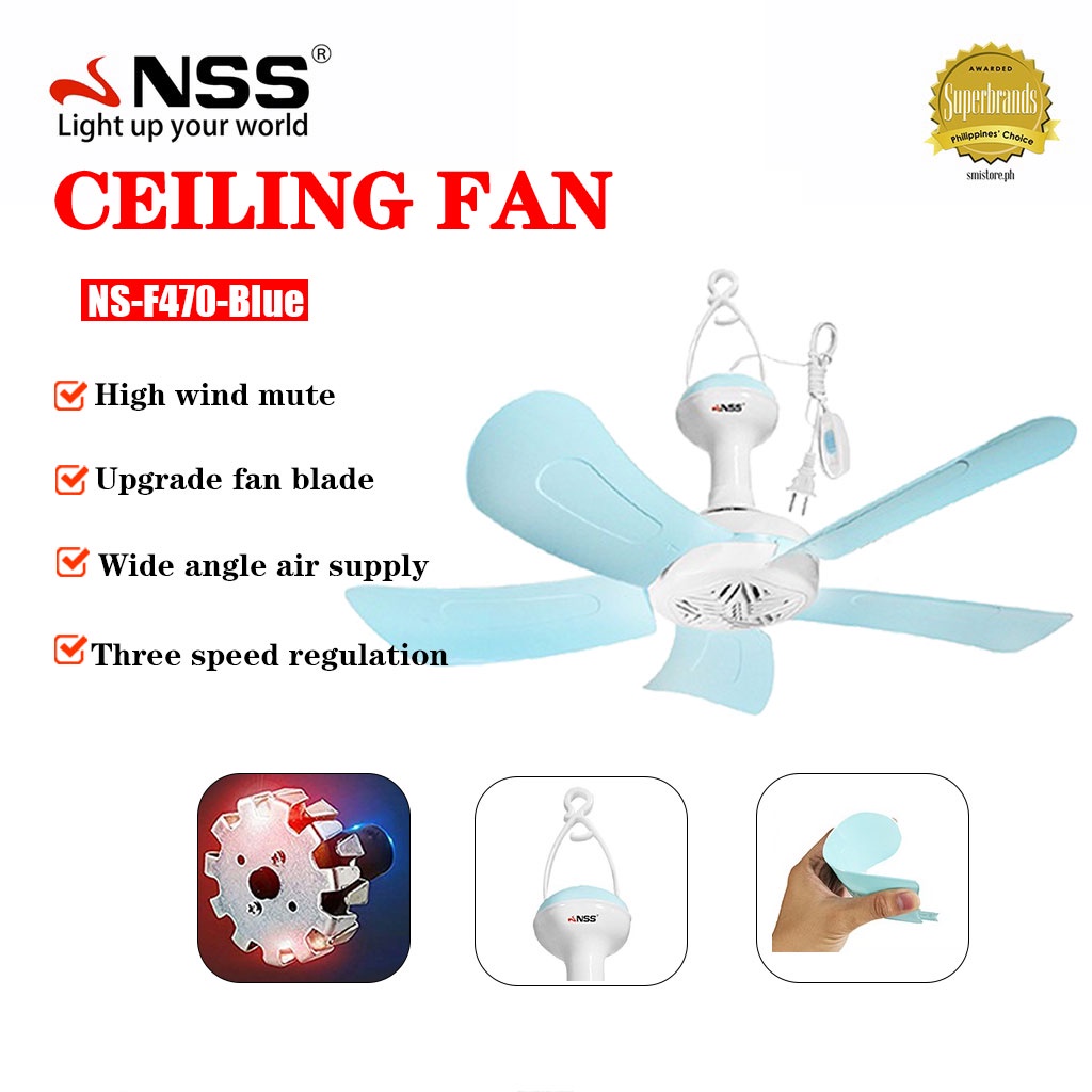 NSS 5 Blades Ceiling Fan Portable Electric Fan Household Hanging Fan ...