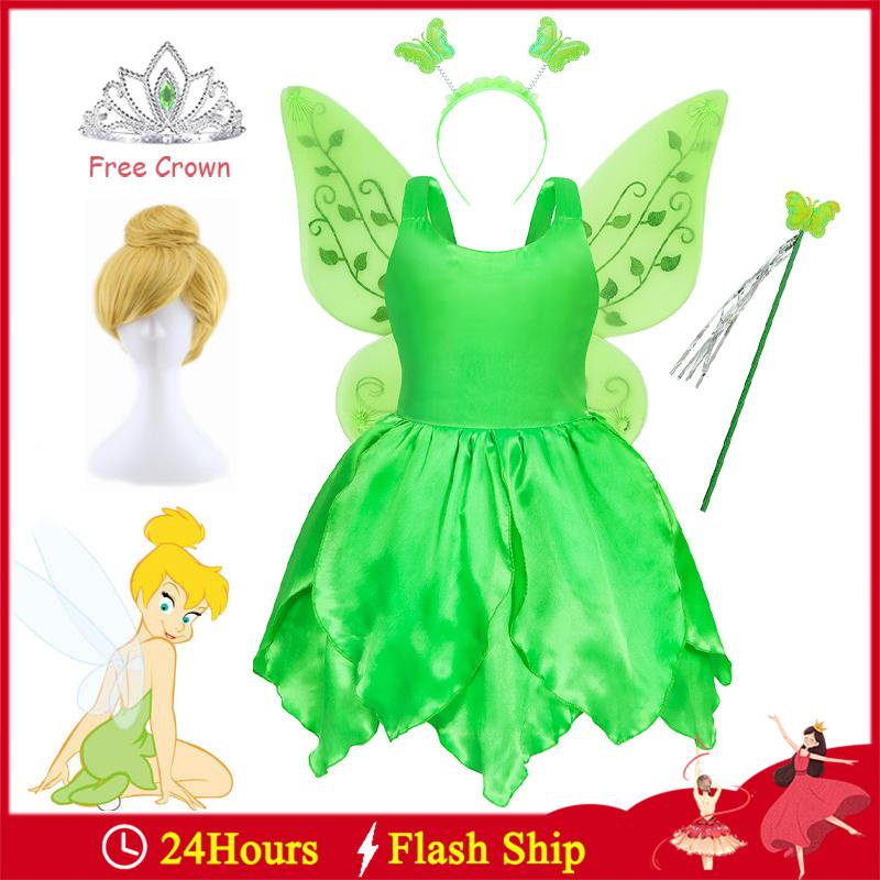 Tinker Bell Peter Pan Christmas Dress For Baby Girl Sequin Mesh Dress ...