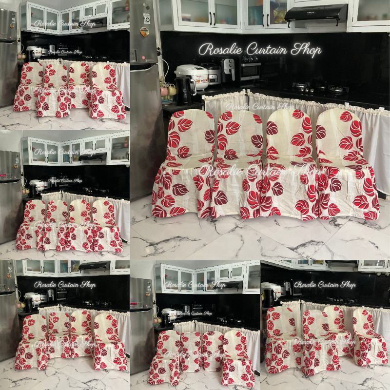 Standard Monoblock Chair Cover Red Leaves Design | Shopee Philippines