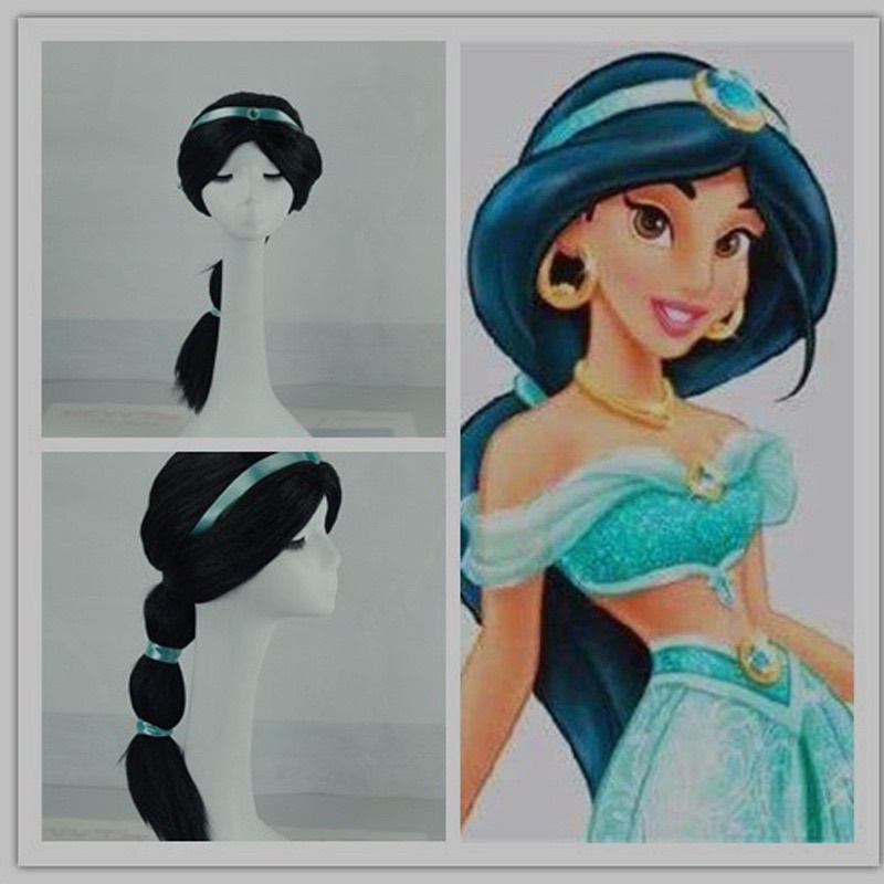 Princess Jasmine Wig Hair Braid Black Hair for Photoshoot disney ...