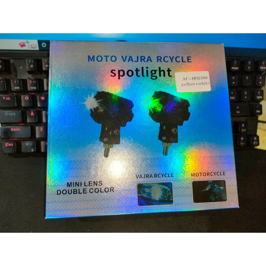 Genuine Diamond Spotlight For motorcycles Double Color Light | Shopee ...