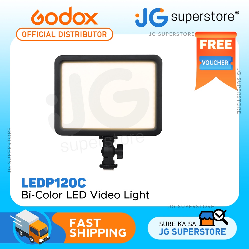 Godox LEDP120C Ultra-Thin 12W Dimmable LED Video Light Panel On-Camera ...