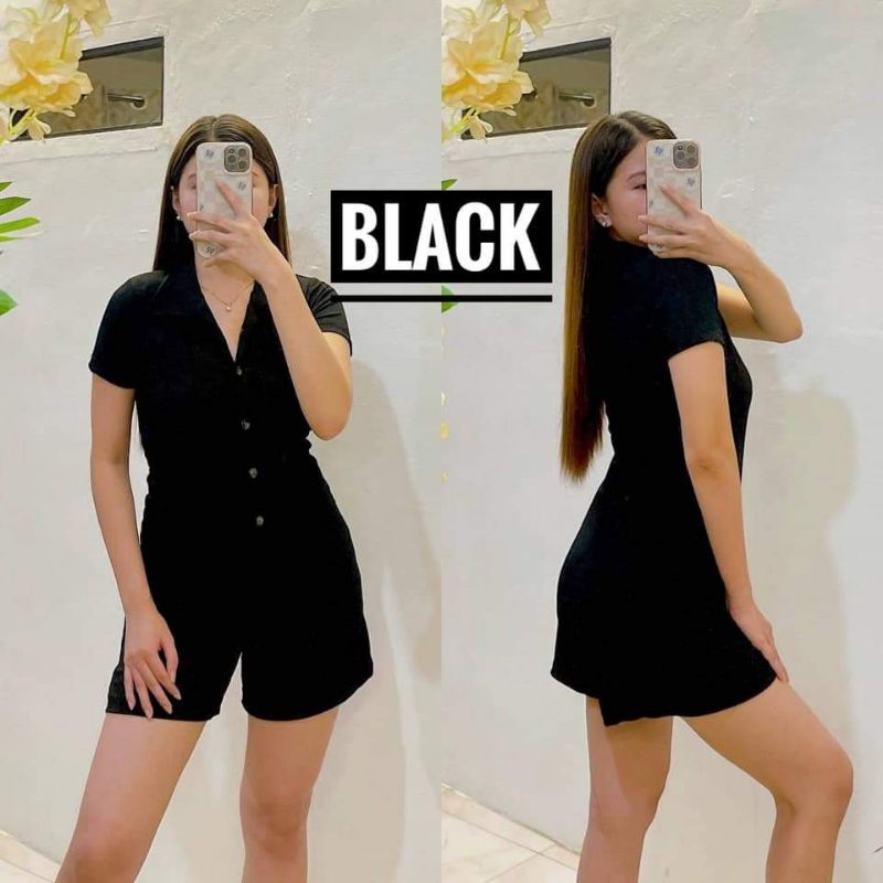 BASIC PLAYSUIT (JUMPSUIT) FREESIZE (S- semi large) DIRECT PATAHIAN | Shopee Philippines